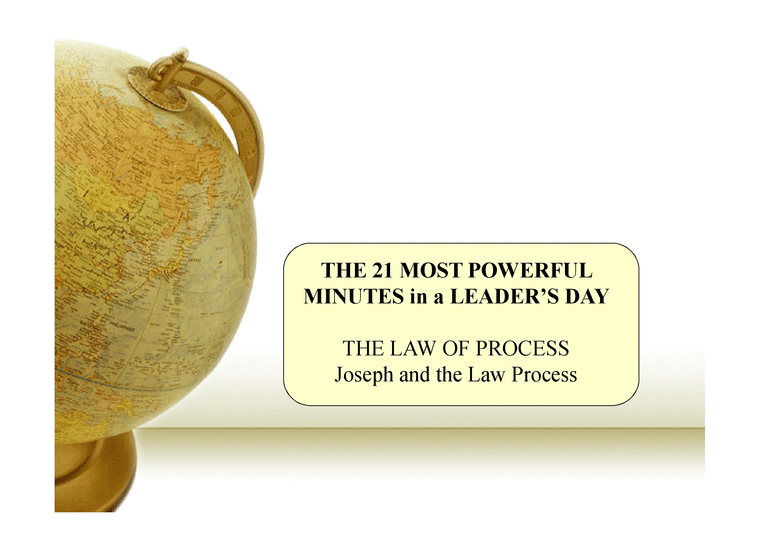 THE LAW OF PROCESS Joseph and the Law Process - 인문/교육