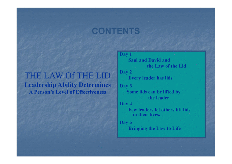THE LAW OF THE LID - 인문/교육
