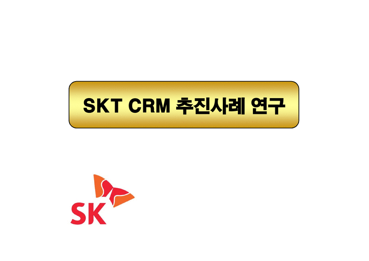 SKT CRM 추진사례 연구 - 경제경영
