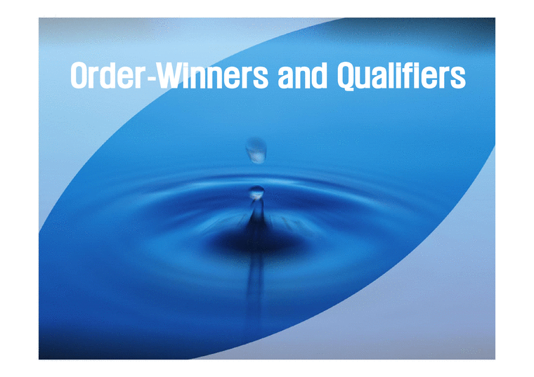 Order-Winners and Qualifiers - 과거시장과 현재시장 비교 - 인문/교육