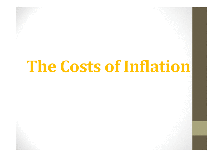 THE COST OF INFLATION - 경제경영
