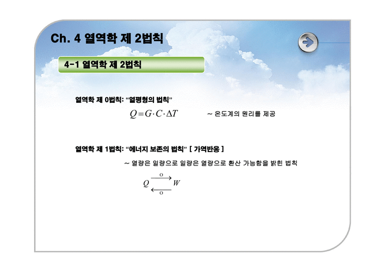 열역학 ch4 열역학 제 2법칙 ppt - 시험/강의/학업