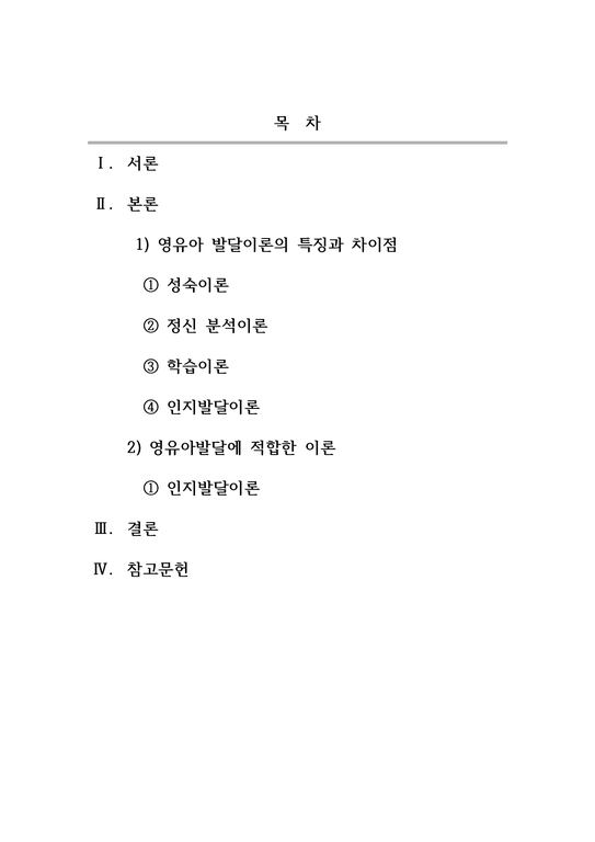 영유아발달성숙이론과 정신분석이론 학습이론 그리고 인지발달이론의 특징 유사점과 차이점을 비교 기술하고 영유아 발달에 적합하다고 판단되는 이론을 선정하여 그 이유를 기술하세요