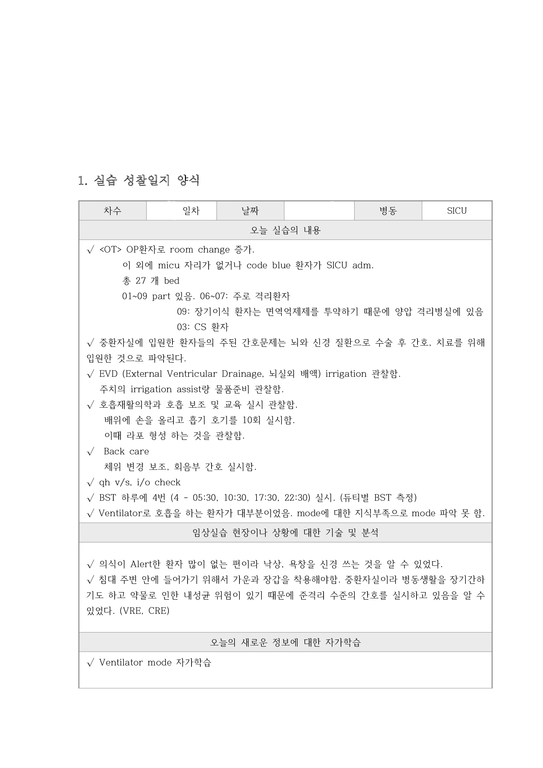 sicu 일지 - 의약학