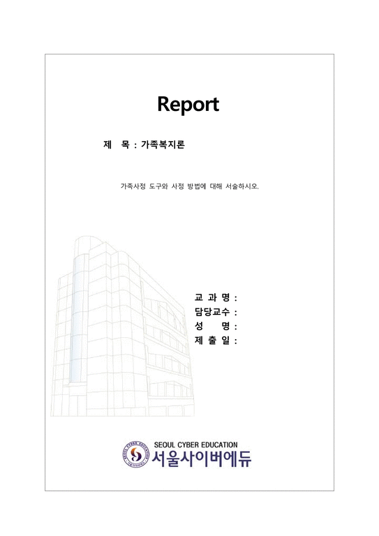가족복지론_가족사정 도구와 사정 방법에 대해 서술하시오 - 기타