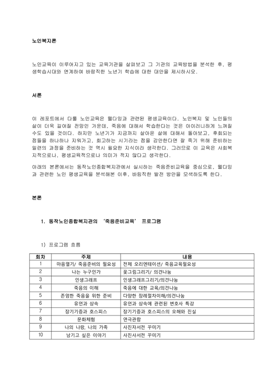 노인교육이 이루어지고 있는 교육기관을 살펴보고 그 기관의 교육방법을 분석한 후 평생학습시대와 연계하여 바람직한 노년기 학습에 대한 대안을 제시하시오 서론 사회과학