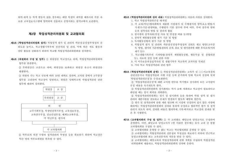 2022학년도 중학교 학업성적관리규정 - 기타