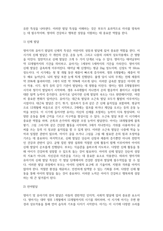 부모교육 B형 영아기 및 유아기 발달특성을 영역별로 설명하고15점 영아기 및 유아기 발달시기에 적합한 부모역할에 대해 2 인문교육
