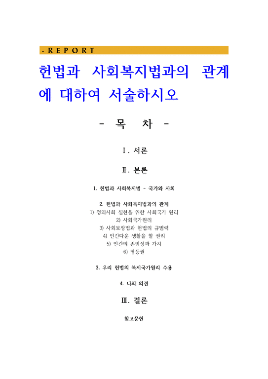 헌법과 사회복지법과의 관계에 대하여 서술하시오 - 사회과학