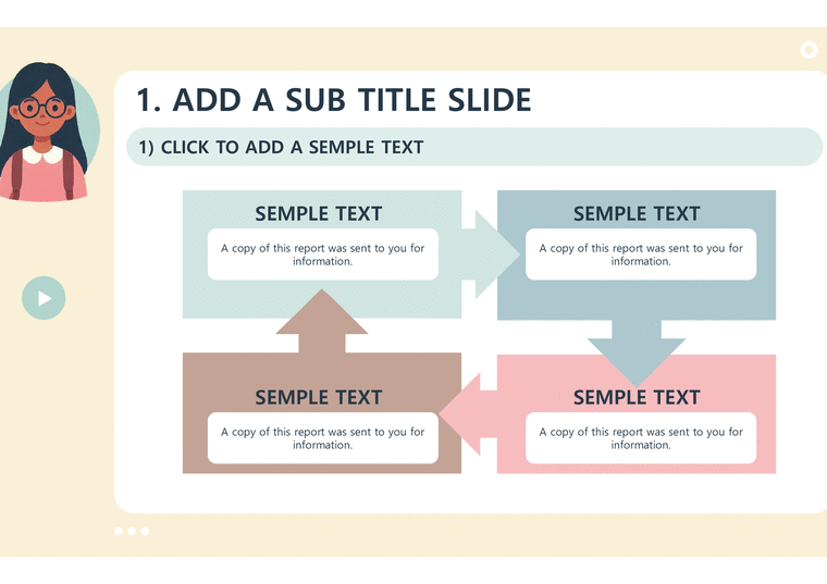 229 여학생 일러스트 동글 배경 PPT 프레젠테이션 템플릿 by아기팡다 - PPT 일반