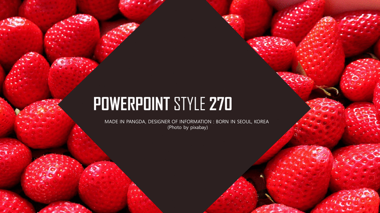 270 마름모 중심 딸기 배경 PPT 파워포인트 템플릿 (by 아기팡다) - PPT 일반