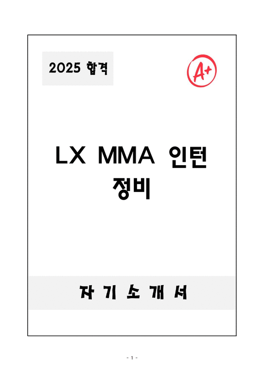 A+ LX MMA 인턴 정비 자기소개서 - 자기소개서