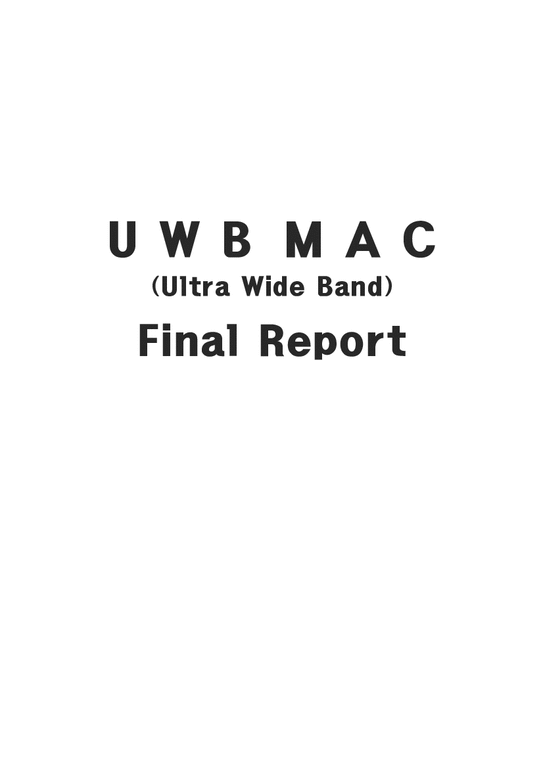 UWB MAC(Ultra Wide Band) - 자연/공학