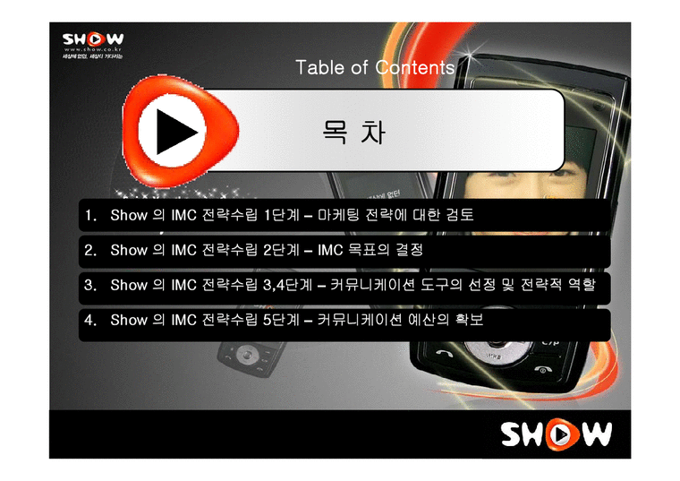 마케팅 KTF 쇼 Show 의 IMC 전략수립 - 경제경영