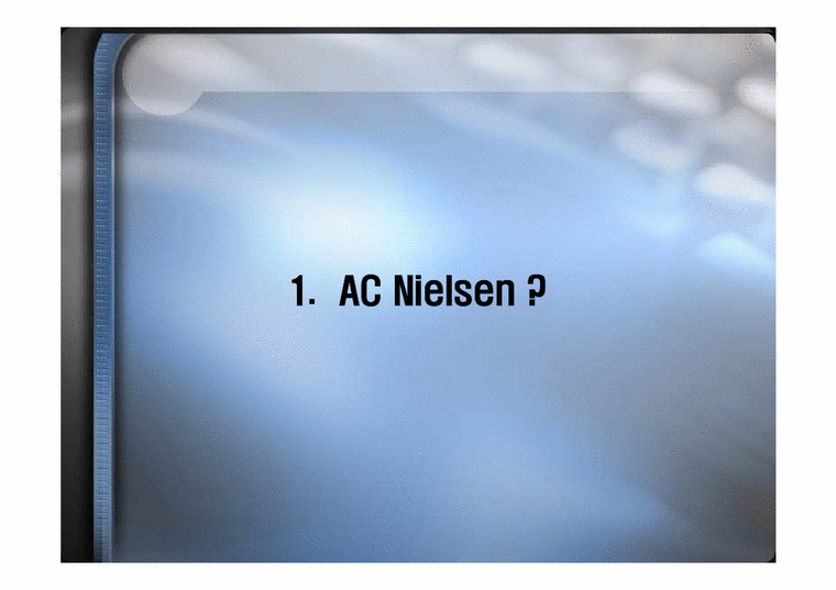 닐슨 AC Nielsen 소비자 패널 - 경제경영