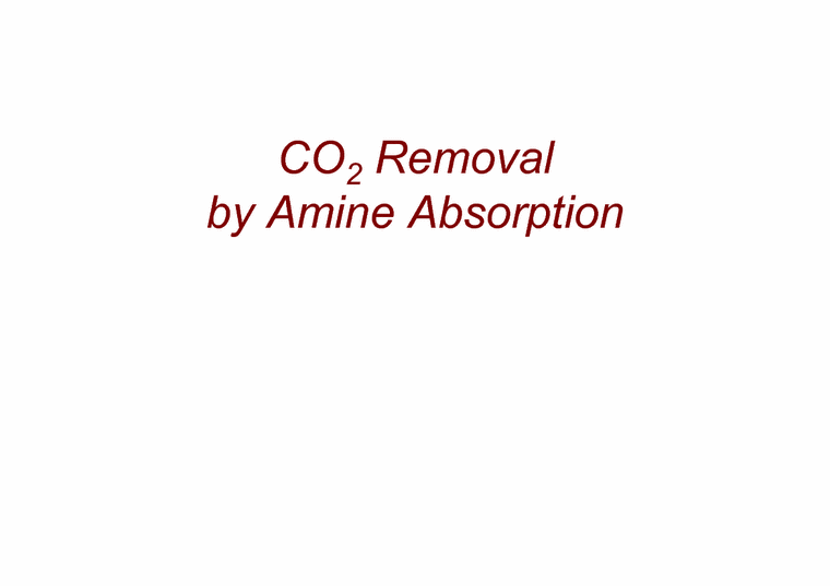 이동현상 CO2 Removal by Amine Absorption(영문) - 자연/공학