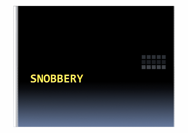 영미단편 SNOBBERY - 인문/교육