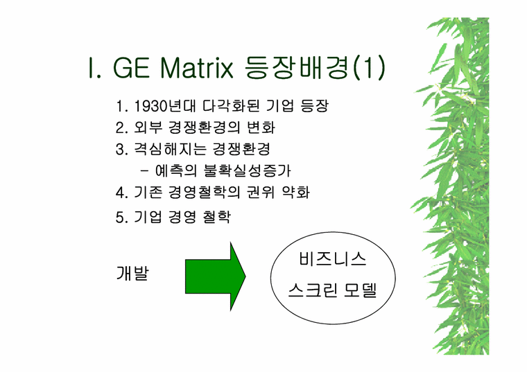 GE Business Screen Matrix - 경제경영