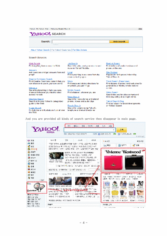 정보검색론 검색엔진 야후 미국 Yahoo U.S vs 야후 코리아 Yahoo Korea 비교분석(영문) - 자연/공학