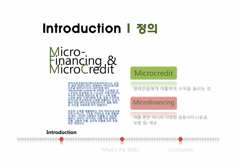 금융론 마이크로파이낸스(microfinance)-BRAC 사례분석 - 경제경영