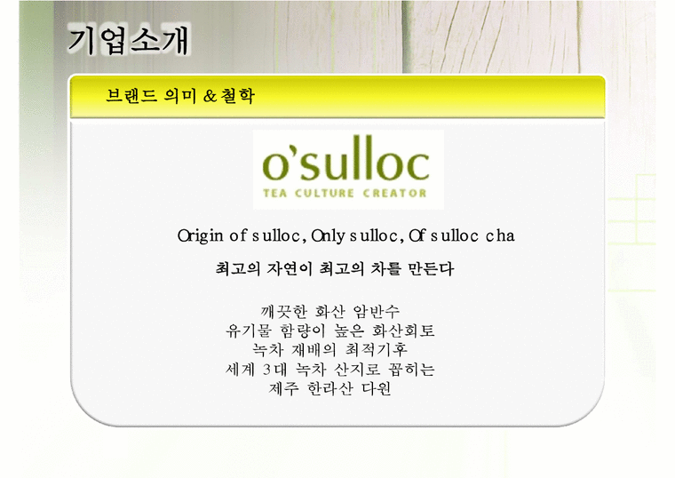 마케팅 오설록 티하우스 마케팅 전략(3C STP 4P SWOT) - 경제경영