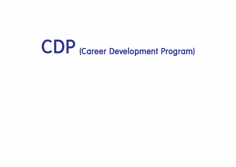 조직행동론 CDP(Career Development Program) 경력개발 프로그램 - 경제경영