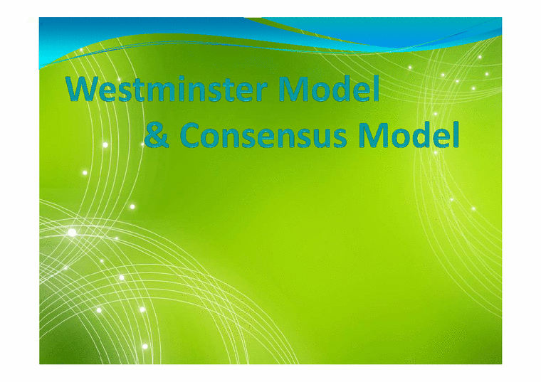 정치체제론 Westminster Model & Consensus Model - 사회과학