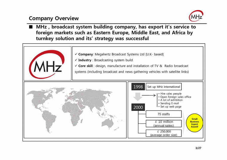 국제경영론 MHz(Megahertz Broadcast Systems Ltd) 사례조사(영문) - 경제경영