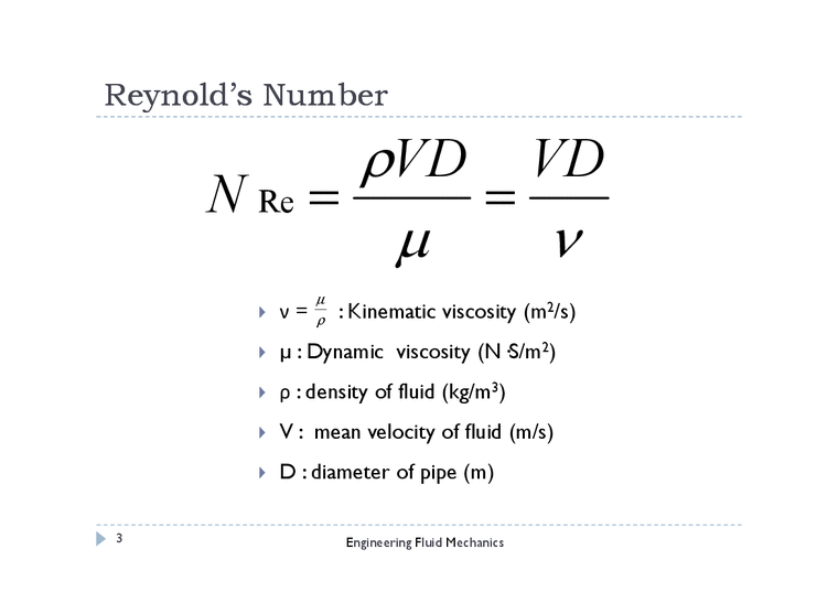레이놀즈수(Reynold`s Number) - 자연/공학