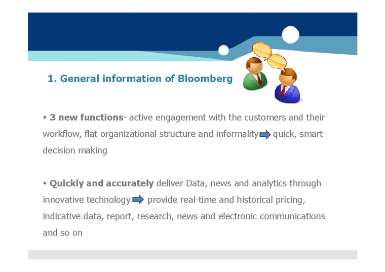 국제경영 블룸버그의 정보 시스템(Information System of Bloomberg)(영문) - 경제경영