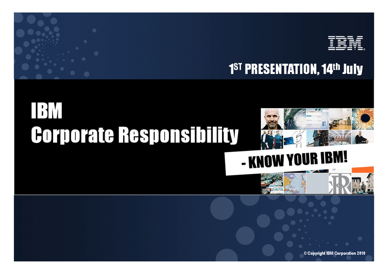 IBM의 CSR 레포트 - 경제경영