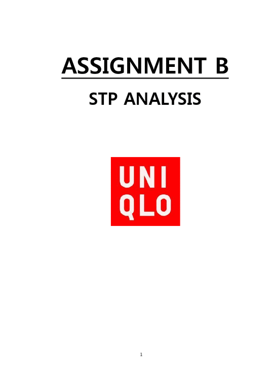 마케팅 유니클로 UNIQLO STP분석(영문) - 경제경영