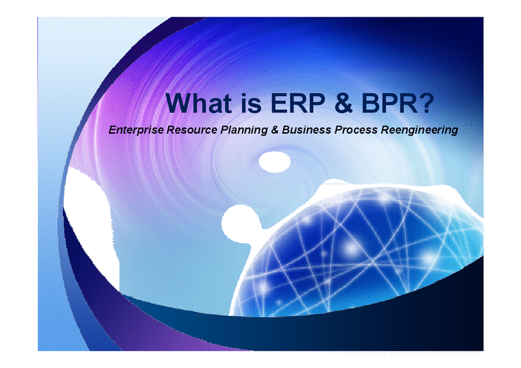 경영정보 ERP & BPR - 경제경영