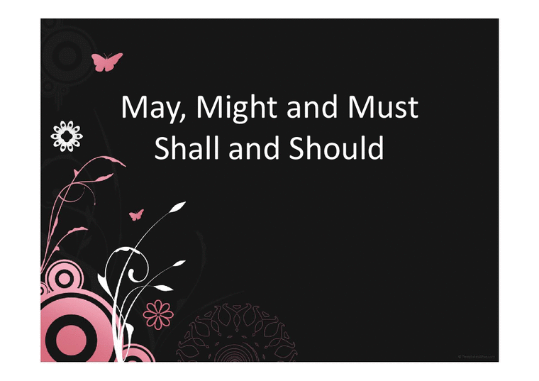 영문법 May Might and Must Shall and Should - 인문/교육