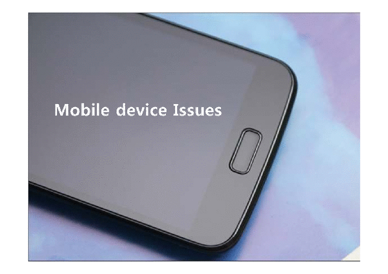 경영정보 Mobile device Issues(영문) - 경제경영