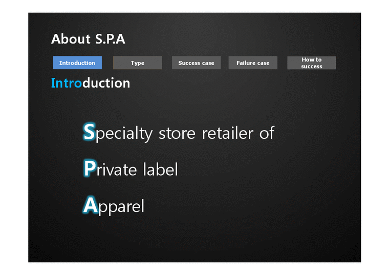 MIS SPA 브랜드-ZARA UNIQLO GAP 성공 사례(영문) - 경제경영