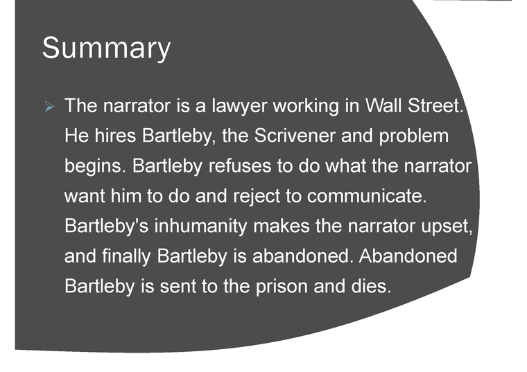 인문학 Melville의 소설 Bartleby the Scrivener(1853) 작품 연구(영문) - 인문/교육