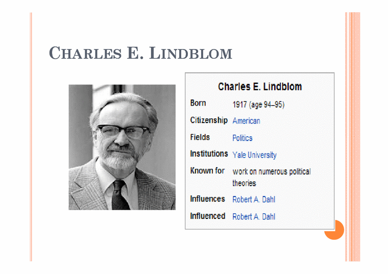 행정학 린드블롬(Lindblom) 생애와 점증모형 연구(영문) - 사회과학