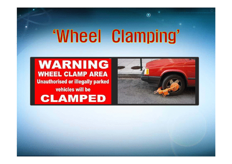 교통공학 Wheel Clamping - 자연/공학