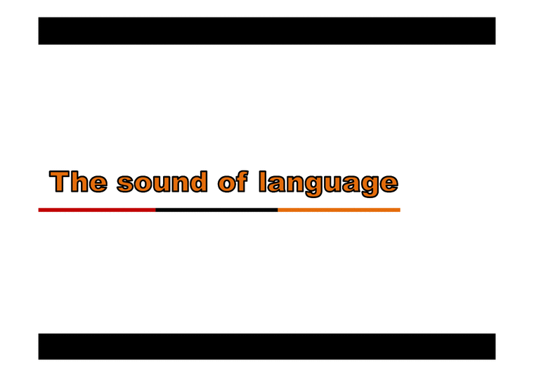 The sound of language - 인문/교육