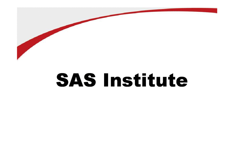 기업문화 SAS Institute 기업 - 경제경영