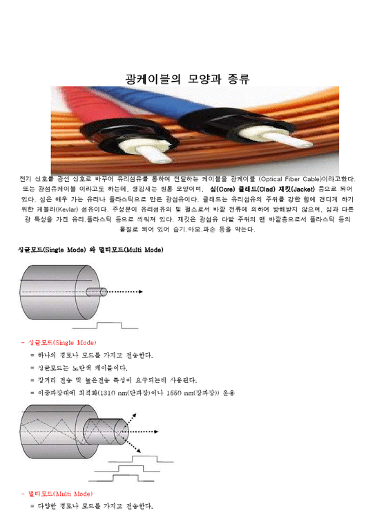 정보 데이터통신 광케이블의 대한 모든 것 - 자연/공학