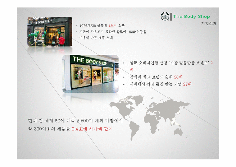 더바디샵(The Body Shop) 화장품시장분석 화장품산업 브랜드마케팅 서비스마케팅 글로벌경영 사례분석 swot stp 4p ...