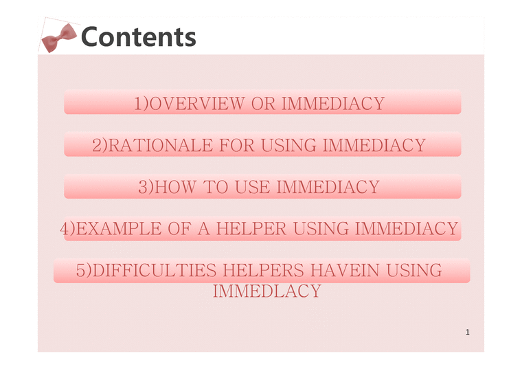 상담심리-직접성(Immediacy) 즉시성에 대하여(영문) - 의약학