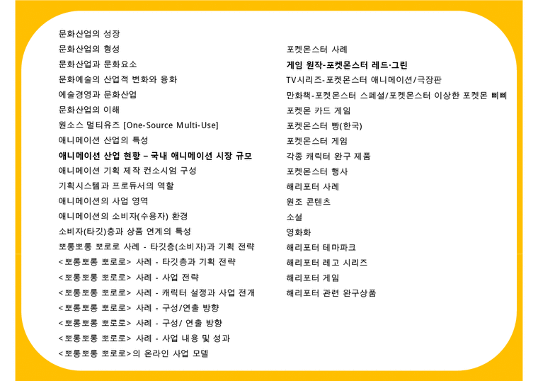 애니메이션산업과 원소스멀티유져전략 OSMU Strategy - 경제경영