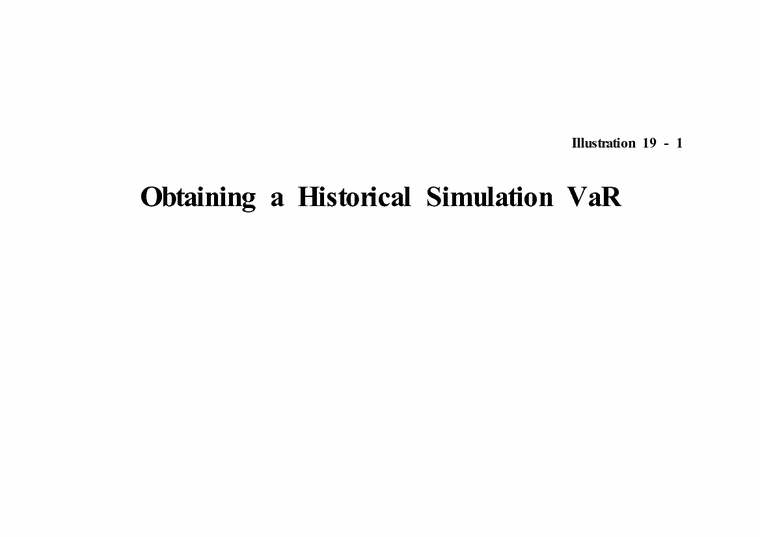 위험관리론 Obtaining a Historical Simulation VaR - 경제경영