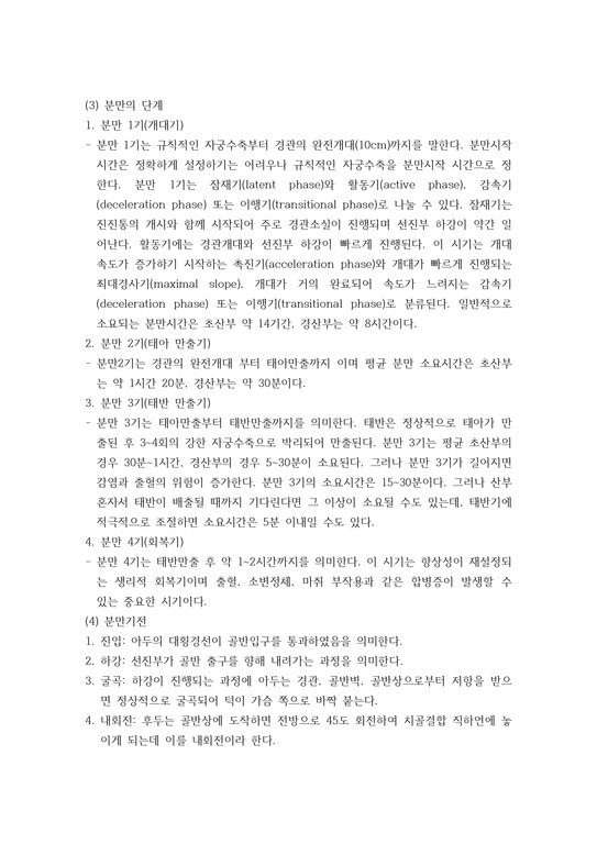 정상분만 Normal Spontaneous Vaginal Delivery case study - 의약학