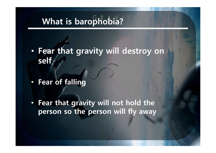 Barophobia-the Fear of Gravity(영문) - 사회과학