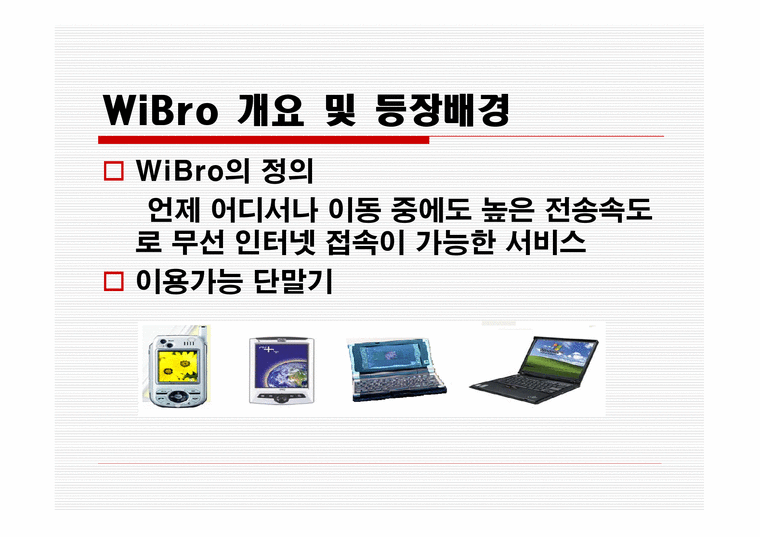 WiBro(휴대형무선인터넷) - 경제경영