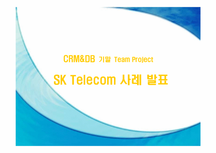 서비스마케팅 SKT(sk텔레콤)의 CRM - 경제경영